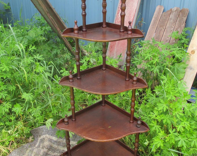 Tall Tiered Corner Shelf Floor Table Spindle Display Knick Knacks - Etsy