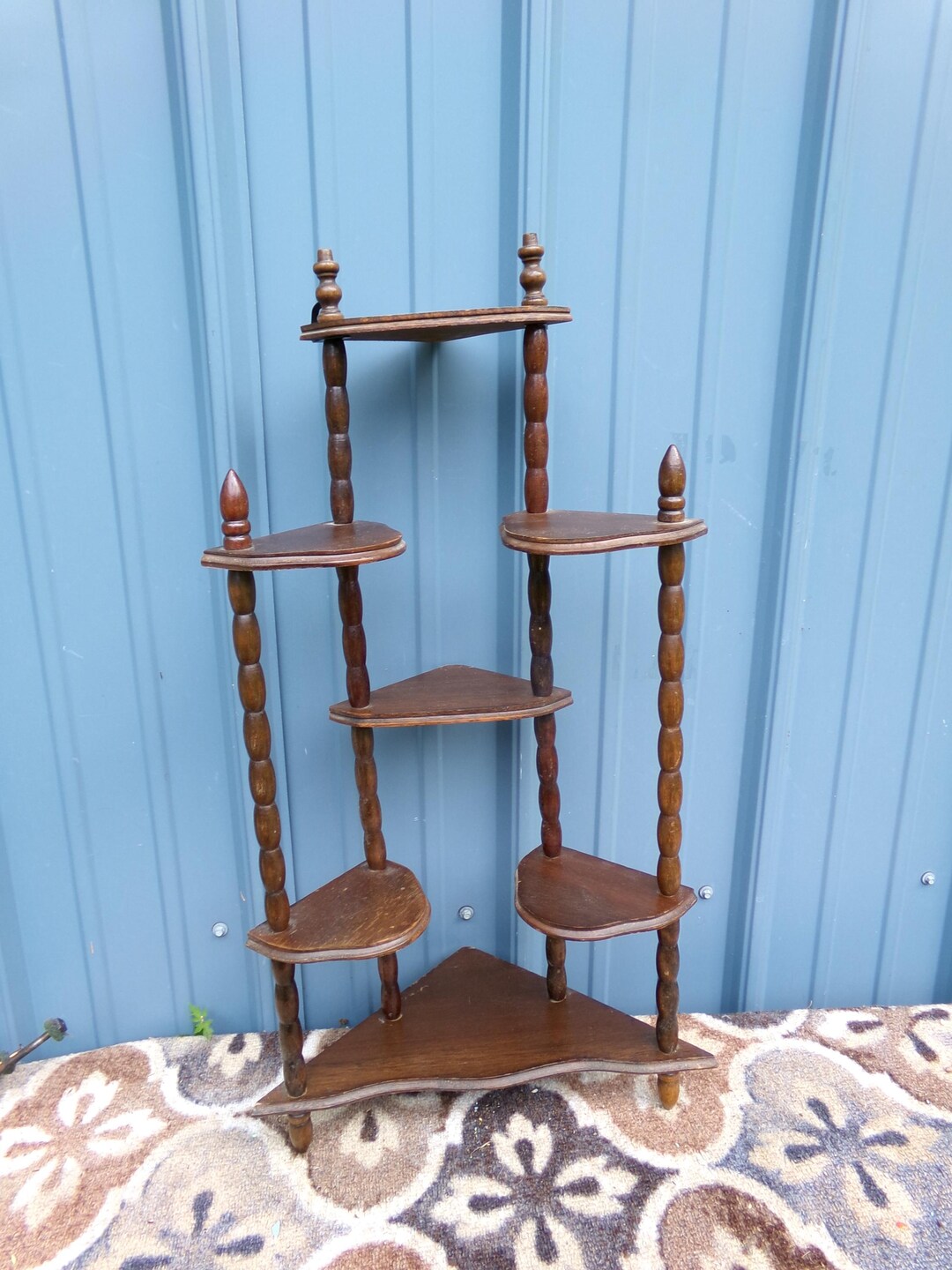 Spindle Wooden Wall Corner Shelves Display Shelf Knick Knacks Shipped ...