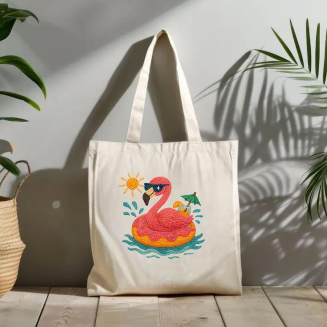 Summer Flamingo Embroidery Pattern – Cute DIY Beach Hoop Art, Easy Beginner Hand Stitch Project ...