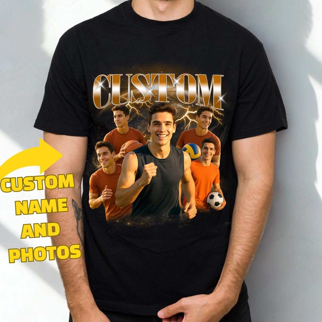 Custom Bootleg Athlete PNG – Funny Retro Sports Shirt Design With Your ...