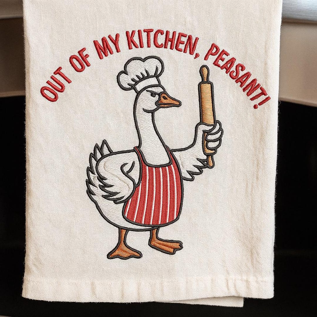 Funny Goose Chef Embroidery Design – Out of My Kitchen Peasant – 4x4 ...