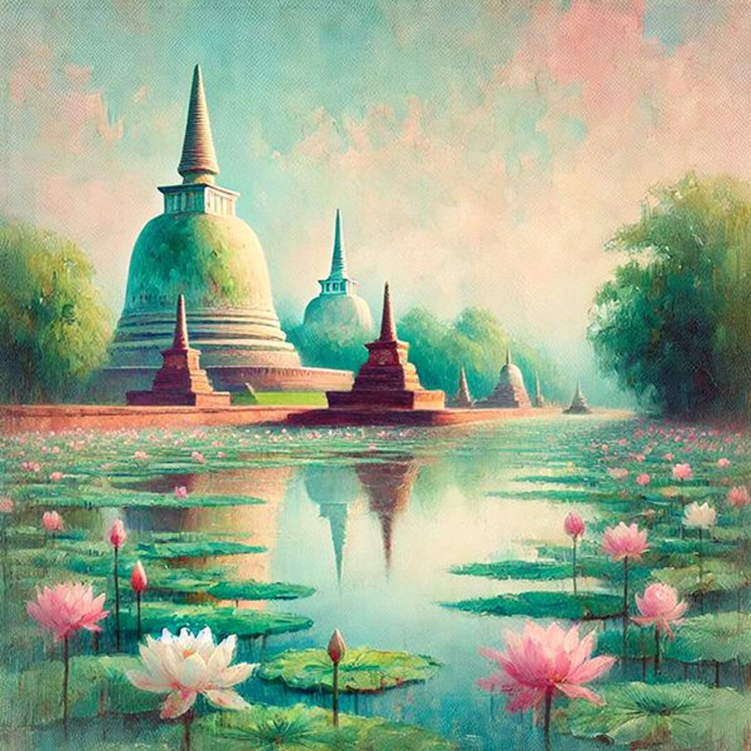 Buddhist Temple Print, Buddhist Temple Wall Art, Sri Lanka Buddhist ...