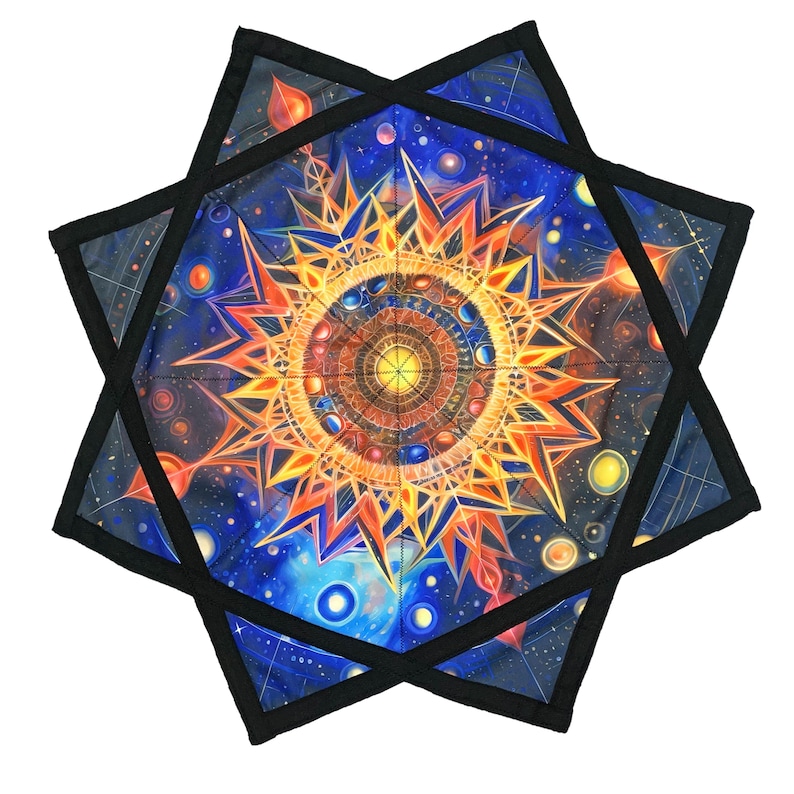 Flowstar Beginners Flow Star Spinning Cloth Easy to Rotate Sided Print Juggling Toy Fingertip ...