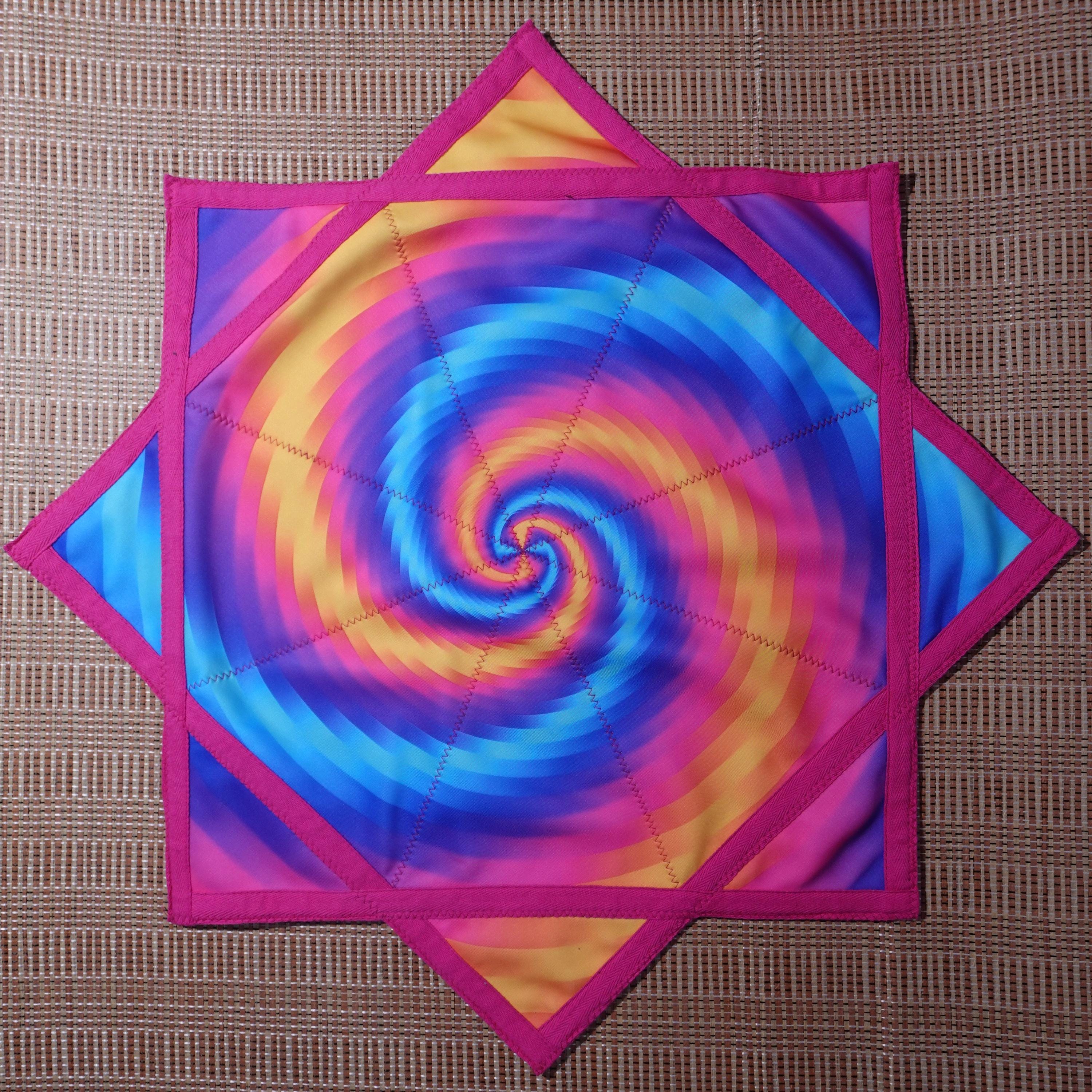 Flowstar UV Reaction Beginners Flow Star Spinning Cloth Sided Print Fingertip Rotating Flow Toy ...