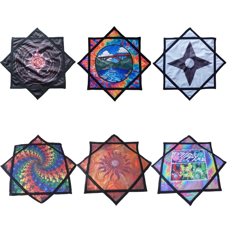 Flowstar UV Reaction Flow Star Spinning Cloth Easy to Rotate Fingertip Rotating Juggling Toy ...