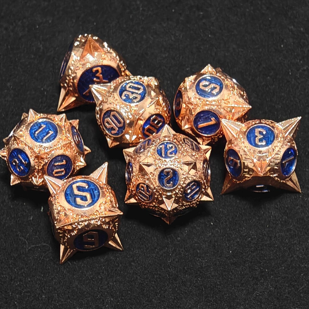 Metal Dice for DND Polyhedral Dice With Box D20 D12 D10 D% D8 D6 D4 ...