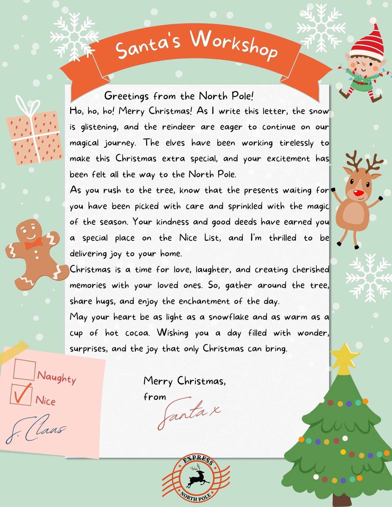 Personalized Christmas Morning Letter From Santa - Etsy