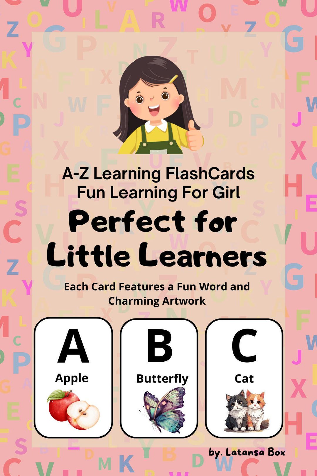 A-Z Flashcards for Girls, 4x6 Letter Cards, Printable Pages, Digital ...