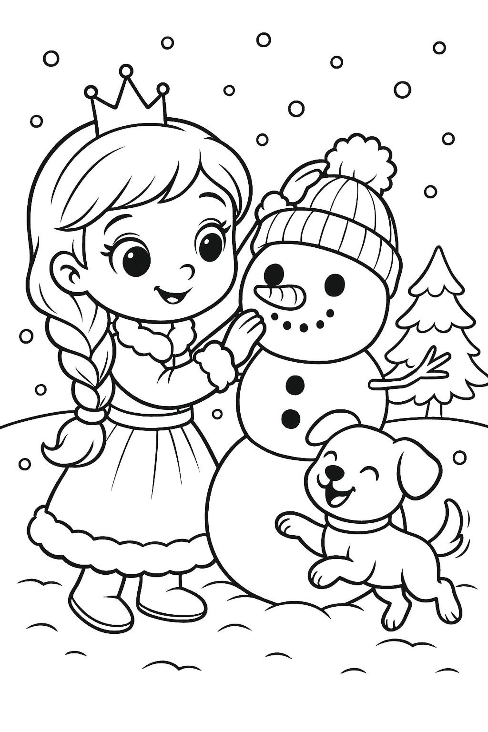 25 Winter Christmas Princess Coloring Pages for Kids / Xmas Princess ...