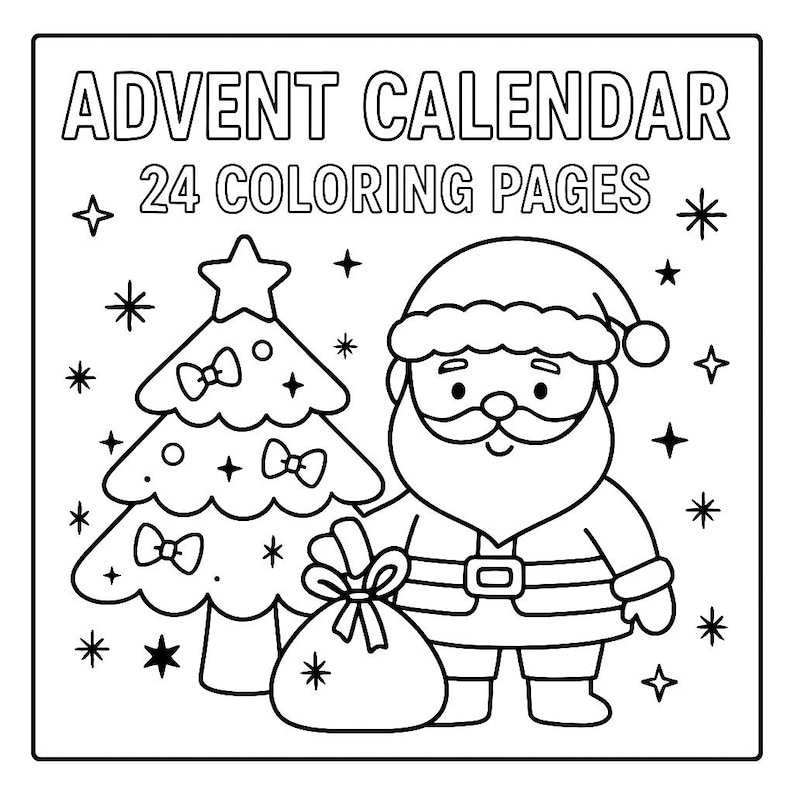 Christmas Advent Calendar Coloring Book - 24 Cozy Pages (digital ...