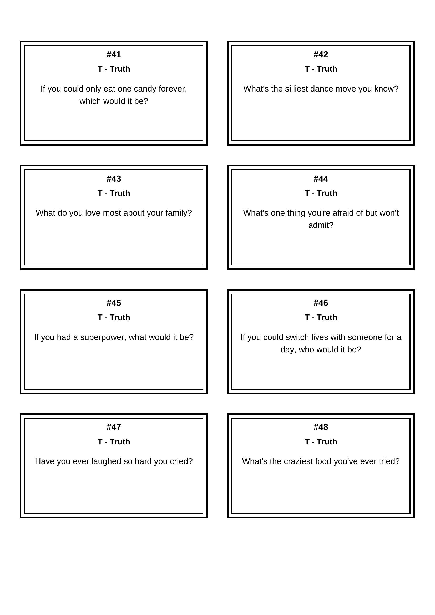 Printable Truth or Dare Game for Kids & Family | 100 Cards | Instant ...