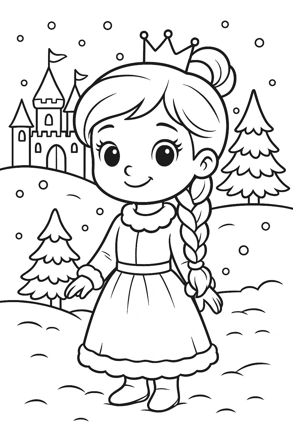 25 Winter Christmas Princess Coloring Pages for Kids / Xmas Princess ...