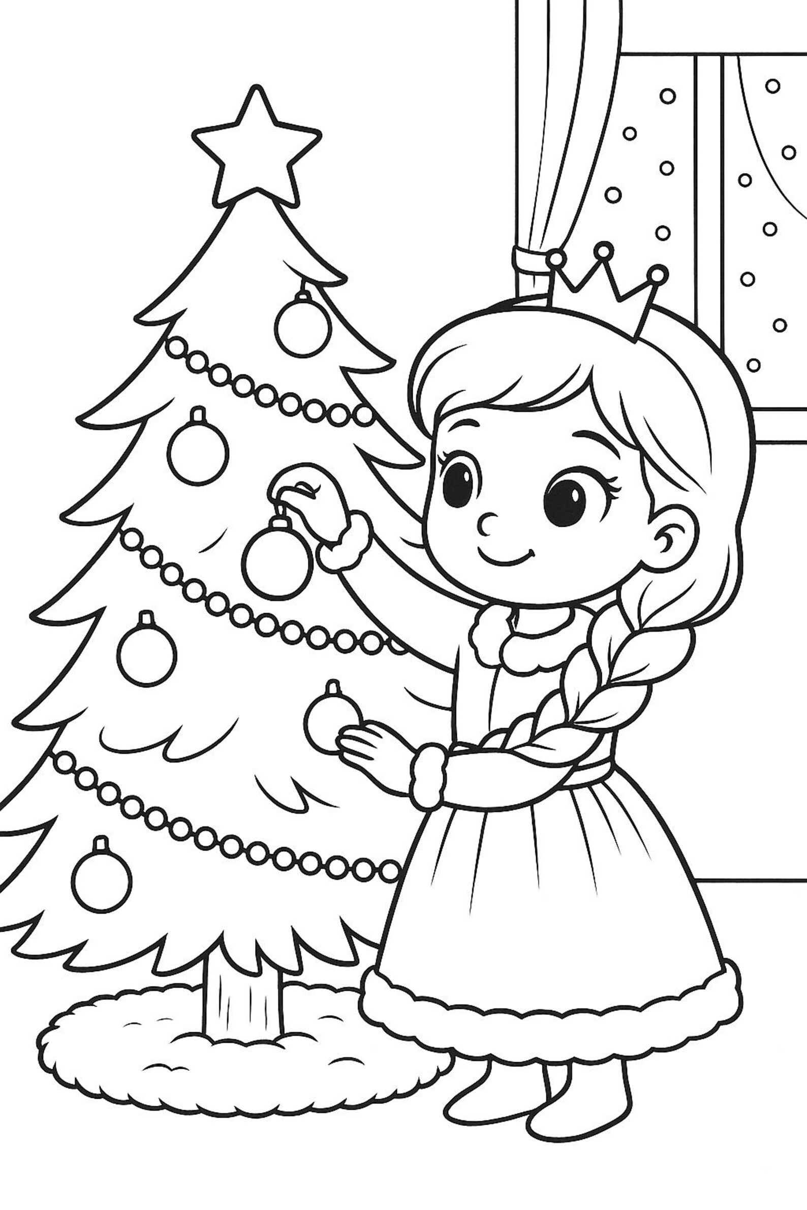 25 Winter Christmas Princess Coloring Pages for Kids / Xmas Princess ...