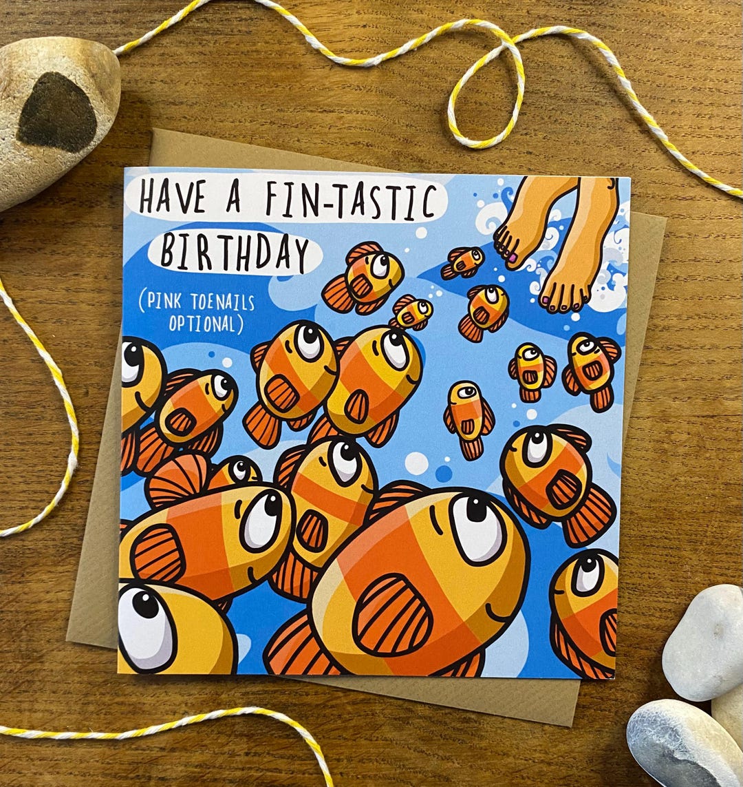 Fish Pun Birthday Card. Message Reads ‘have a Fin-tastic Birthday (pink ...