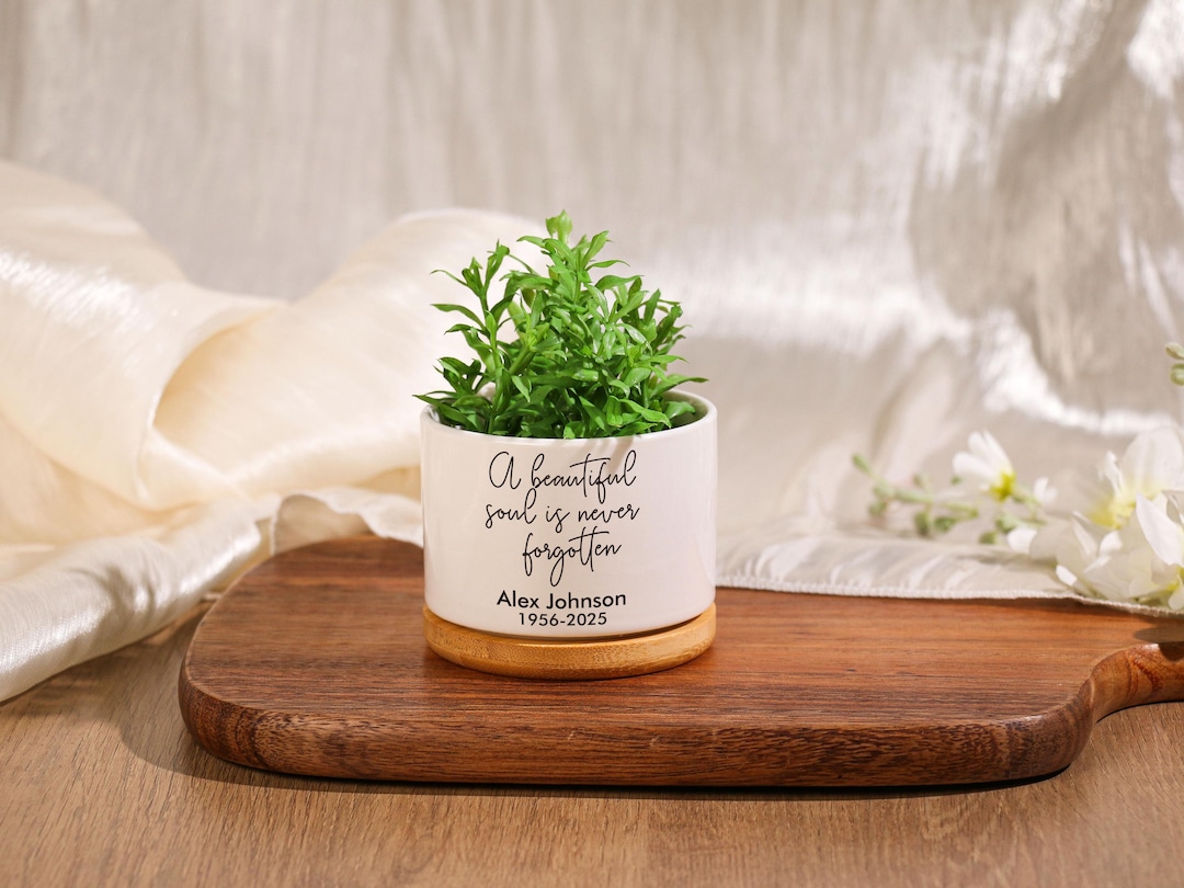 Personalized Memorial Planter: Engraved Condolences Gift - Etsy
