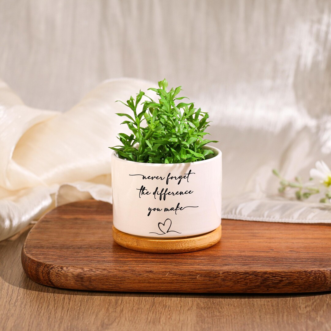 Personalized Memorial Planter: Engraved Succulent Pot, Thank You Gift ...