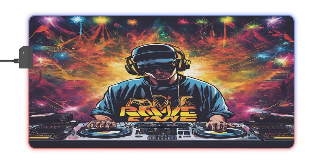 LED Gaming Mouse Pad, Dj Art Mouse Mat, RGB Gaming Mouse Pad, Light up ...