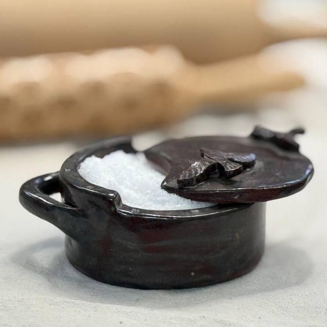Salt Cellar Handmade With Lid, Trinket Boxes, Ceramic Lidded Jar ...