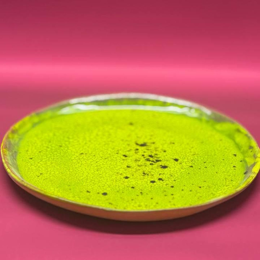 Decorative Green Serving Plate, Pottery Gift, Unique Artisan Plate ...