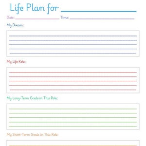 Printable Life Plan Template Goal Planner & Vision Board PDF Personal ...
