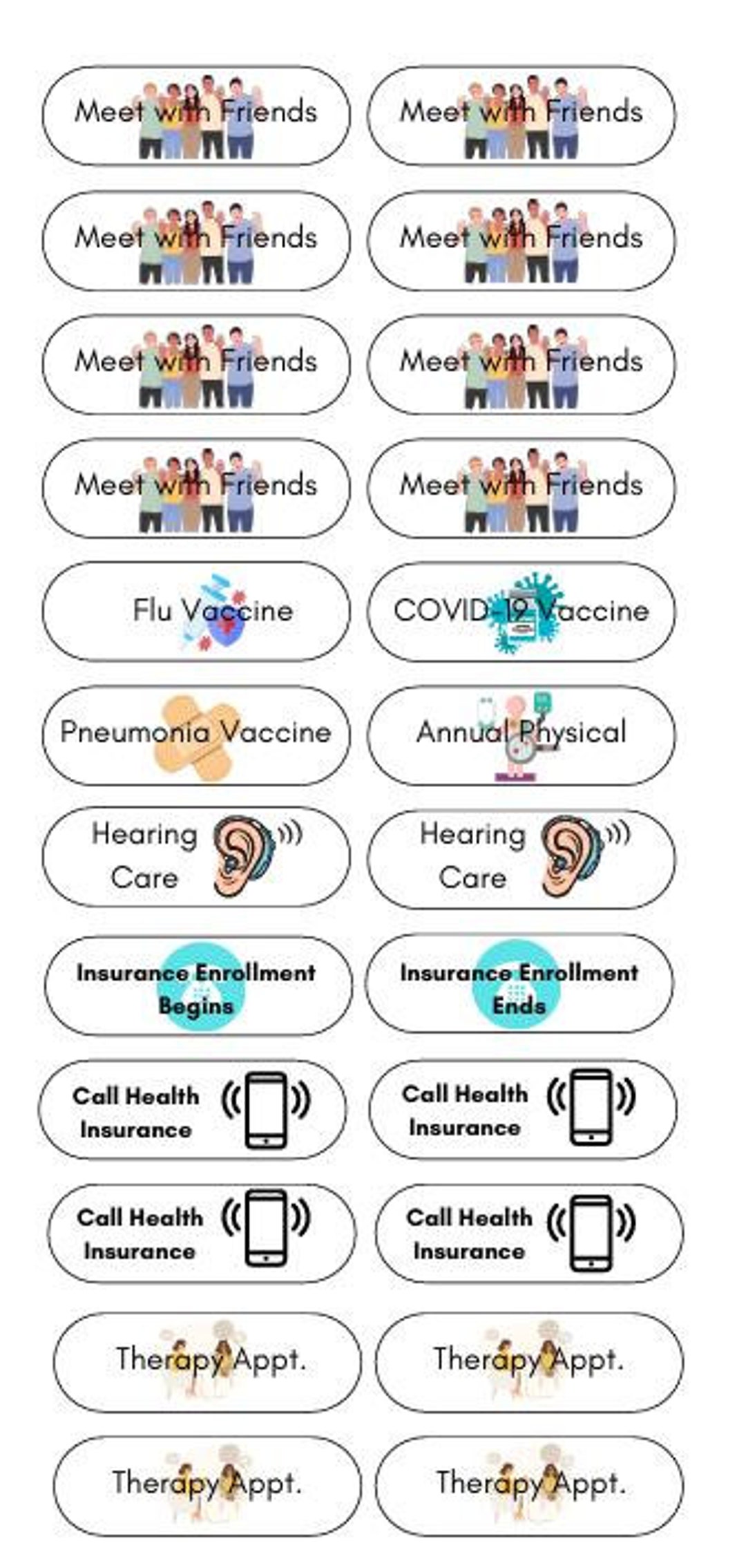 Chronic Illness Management Stickers - Set of 30 Unique Health Planner ...