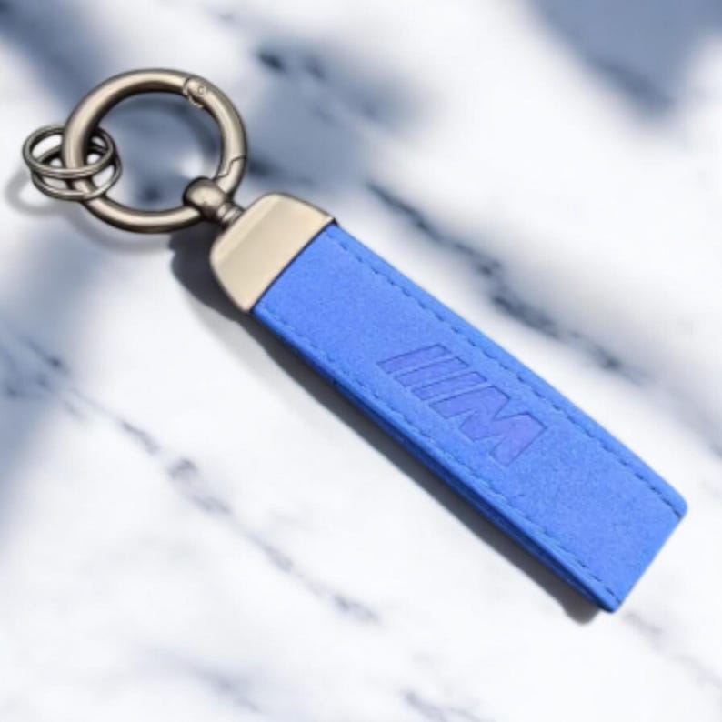 Suede Leather Car Logo Keyring BMW M Keychain Key Chain Ring for BMW M ...