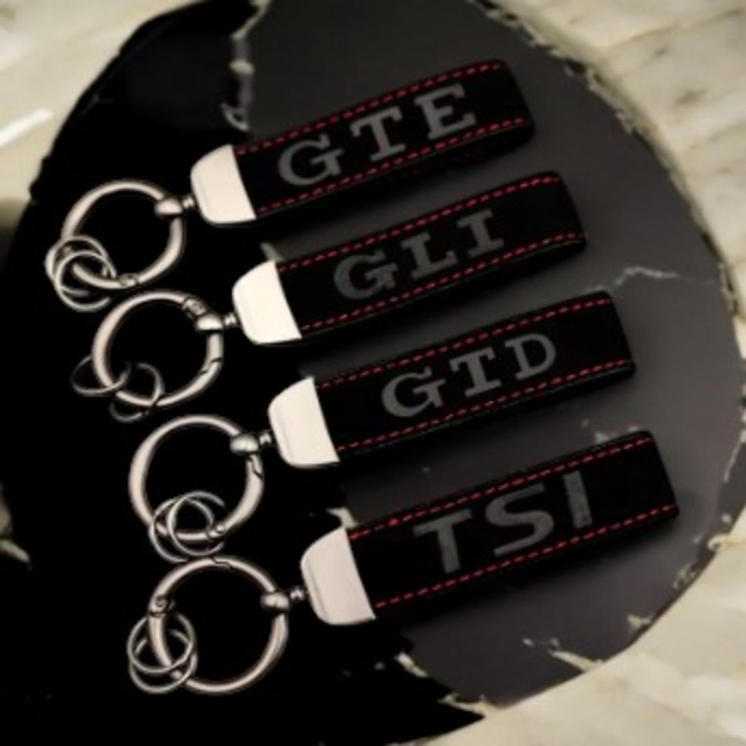 New Women Men Luxury Suede Leather Car Keychain Accessories Gte Gtd Tdi ...