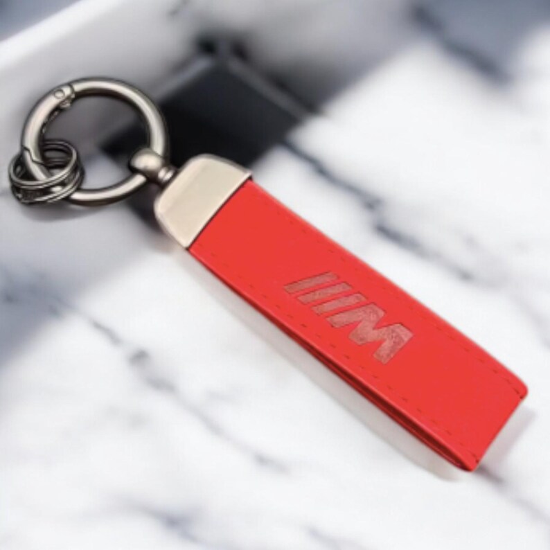 Suede Leather Car Logo Keyring BMW M Keychain Key Chain Ring for BMW M ...