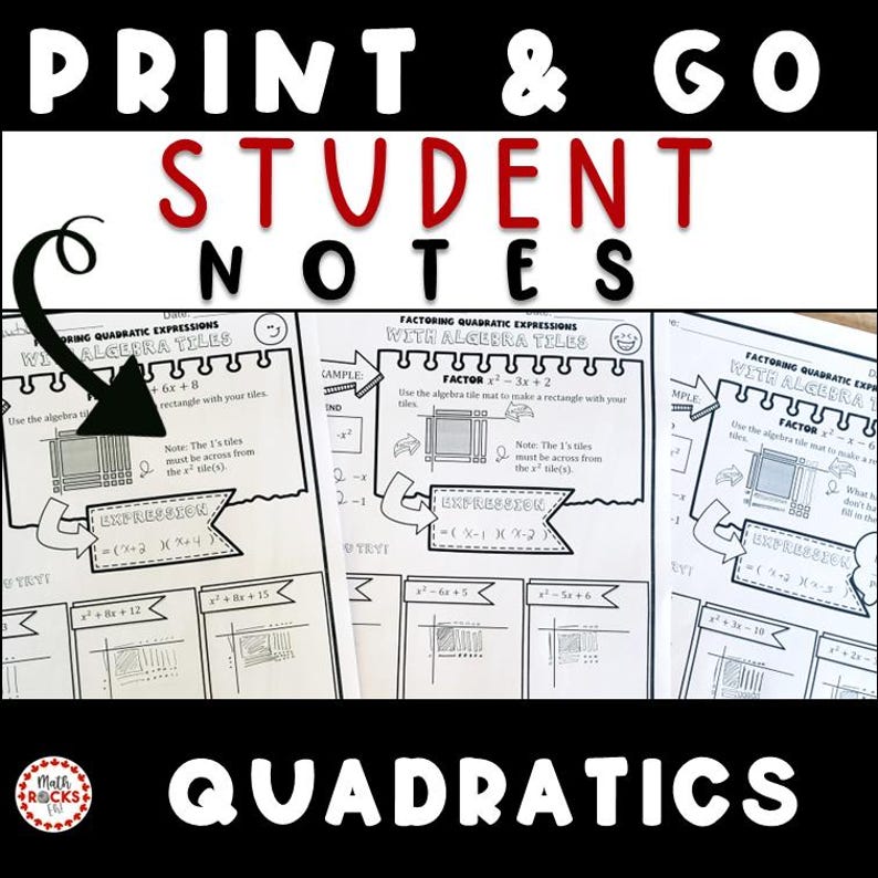Introduction to Quadratic Functions Scaffolded Doodle Notes Worksheets ...