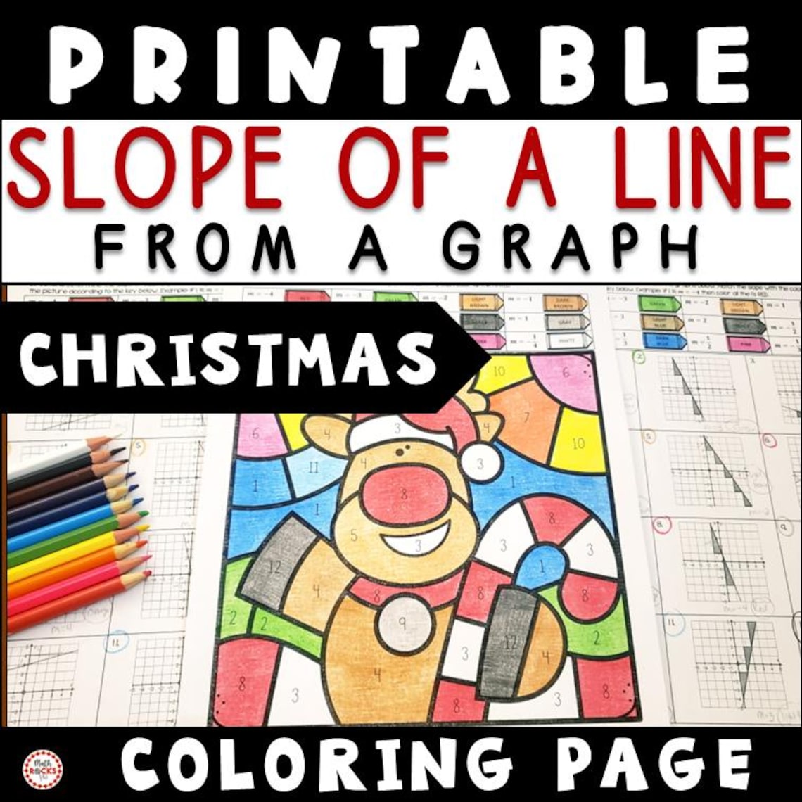 Christmas Slope From Graphs Worksheet Linear Functions Coloring Page ...