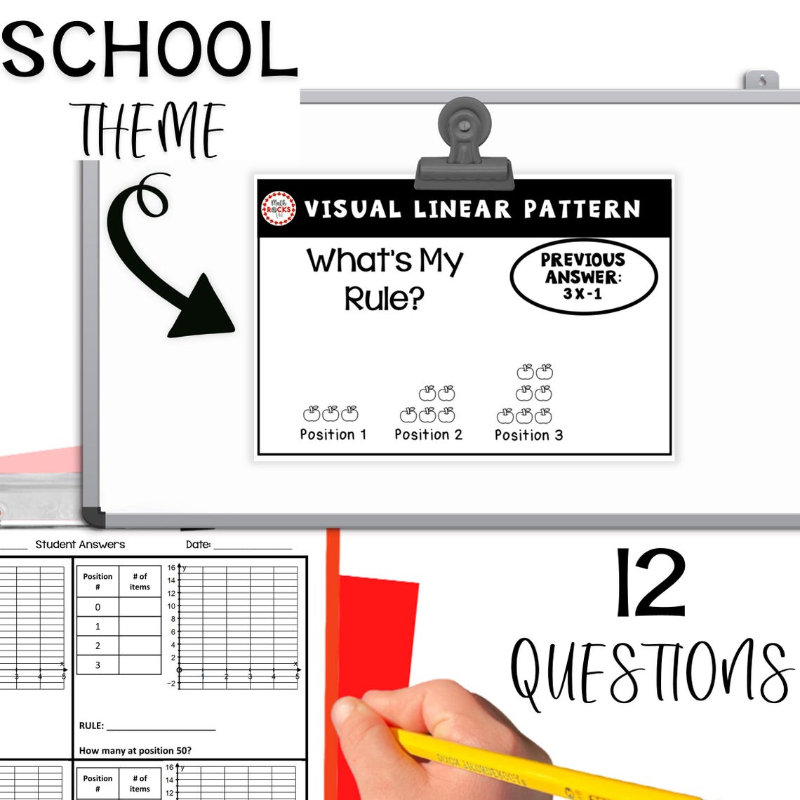 Linear Functions Activity Visual Pattern Algebra 1 Scavenger Hunt 8th ...