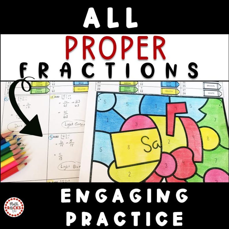 Fraction Coloring Sheets Adding and Subtracting Fractions Christmas ...