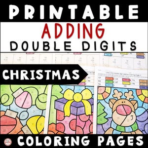 Color by Number Double Digit Addition Christmas Activity 2nd Grade Math ...
