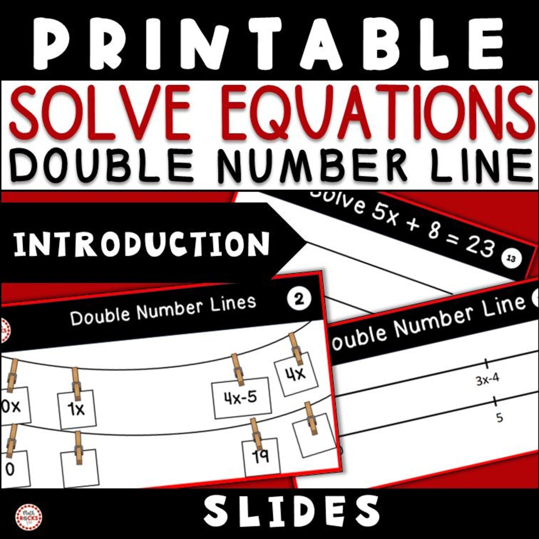 Algebra Solving Equations Double Number Line Method Lesson Slides 7th ...