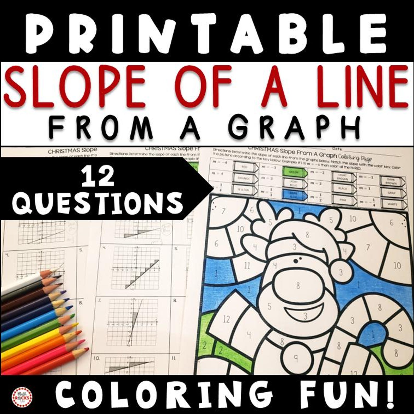 Christmas Slope From Graphs Worksheet Linear Functions Coloring Page ...