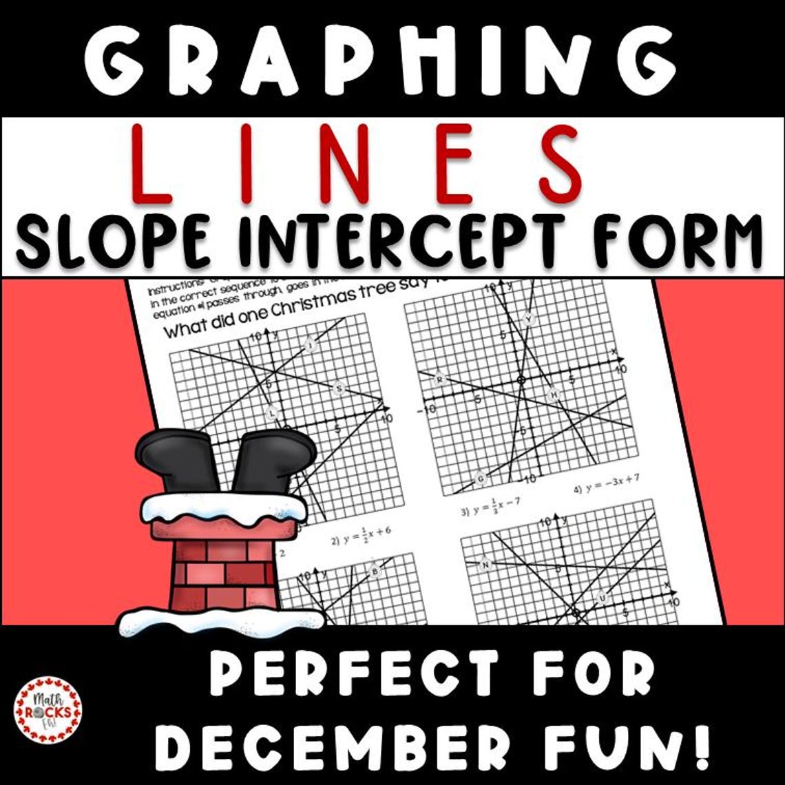 Graphing Linear Equations Christmas Math Puzzle Activity Worksheet 8th ...