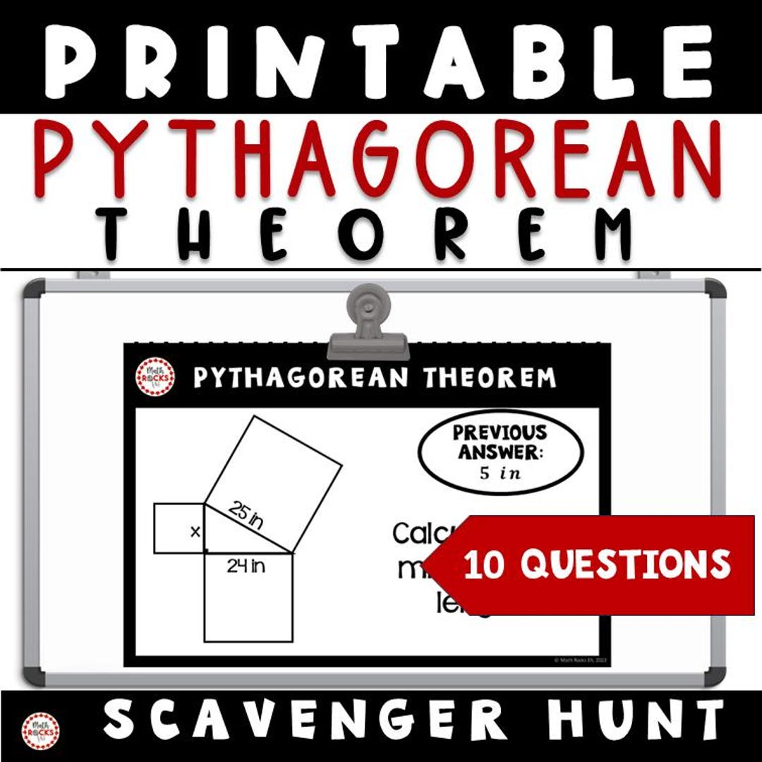 Pythagorean Theorem Scavenger Hunt With Scaffolding Math Activity 8th ...