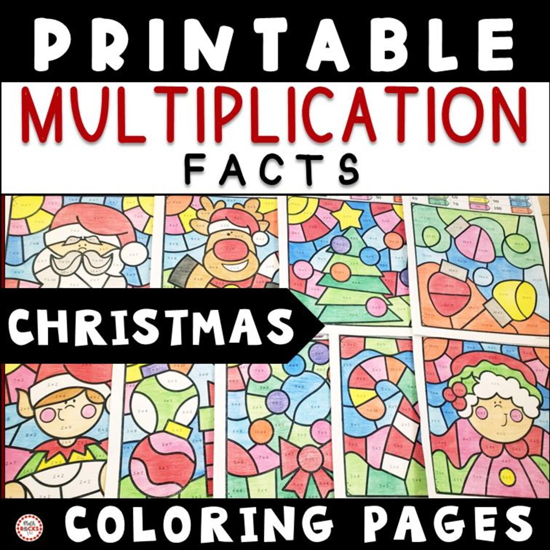 Christmas Multiplication Color by Number 3rd Grade Math Activity Fact ...