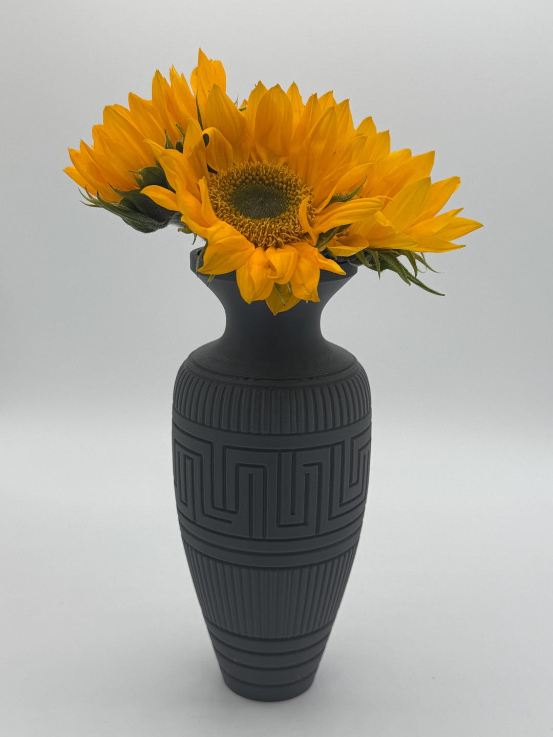 Greek Key Pattern Vase 12"h, Authentic Greek Key Pattern Style, Flower ...