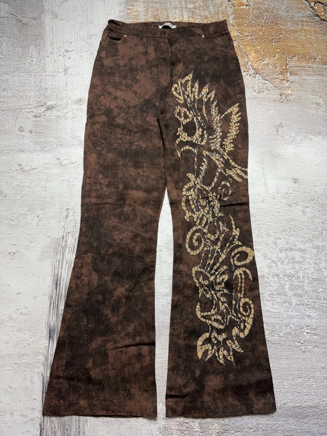 Italian Vintage Flare Rare Avant Garde Printed Pants - Etsy