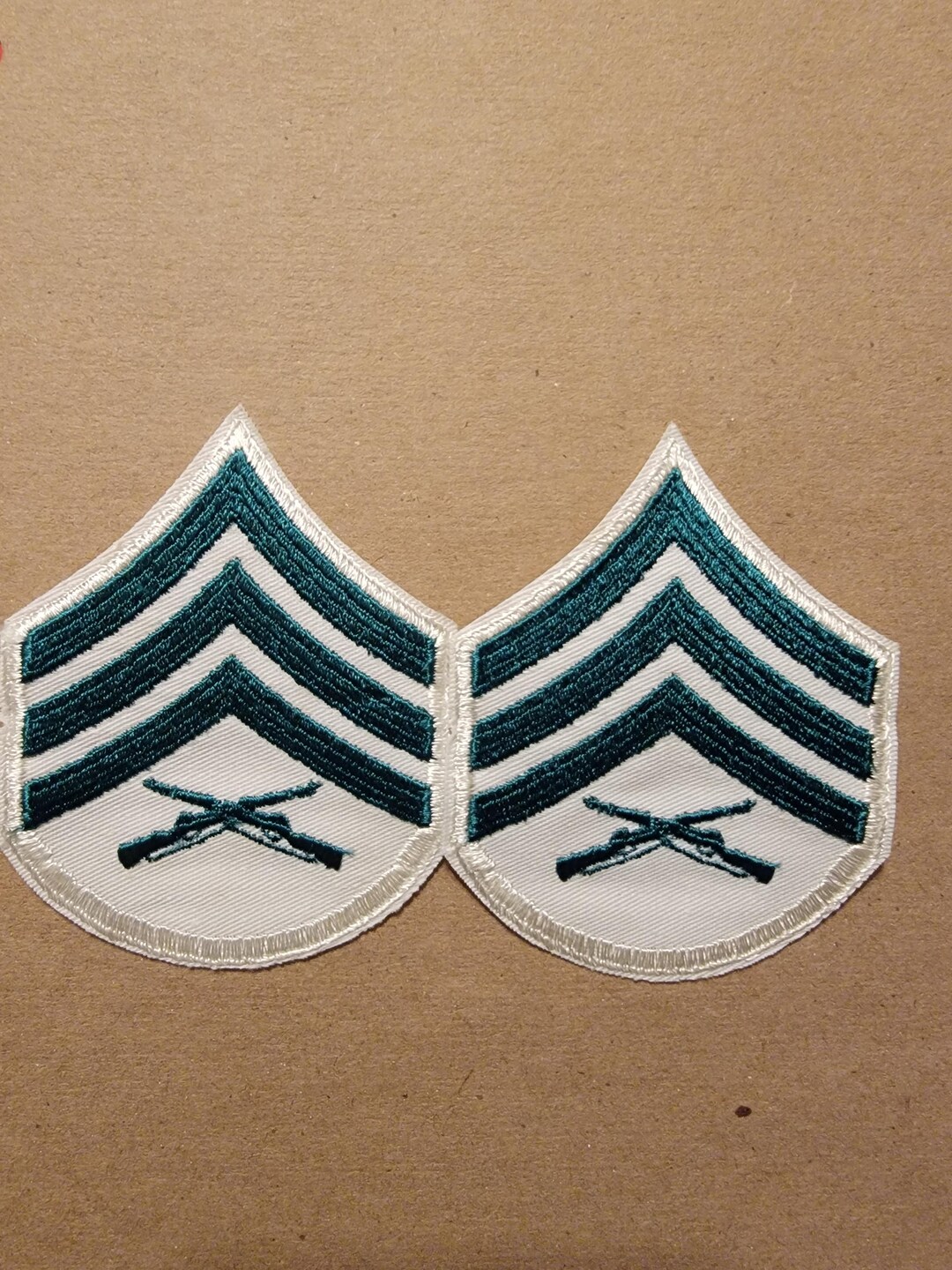 Vintage 70's US Marines E-5 SGT Women's Green White Chevron Rank Patch USMC Pair - Etsy