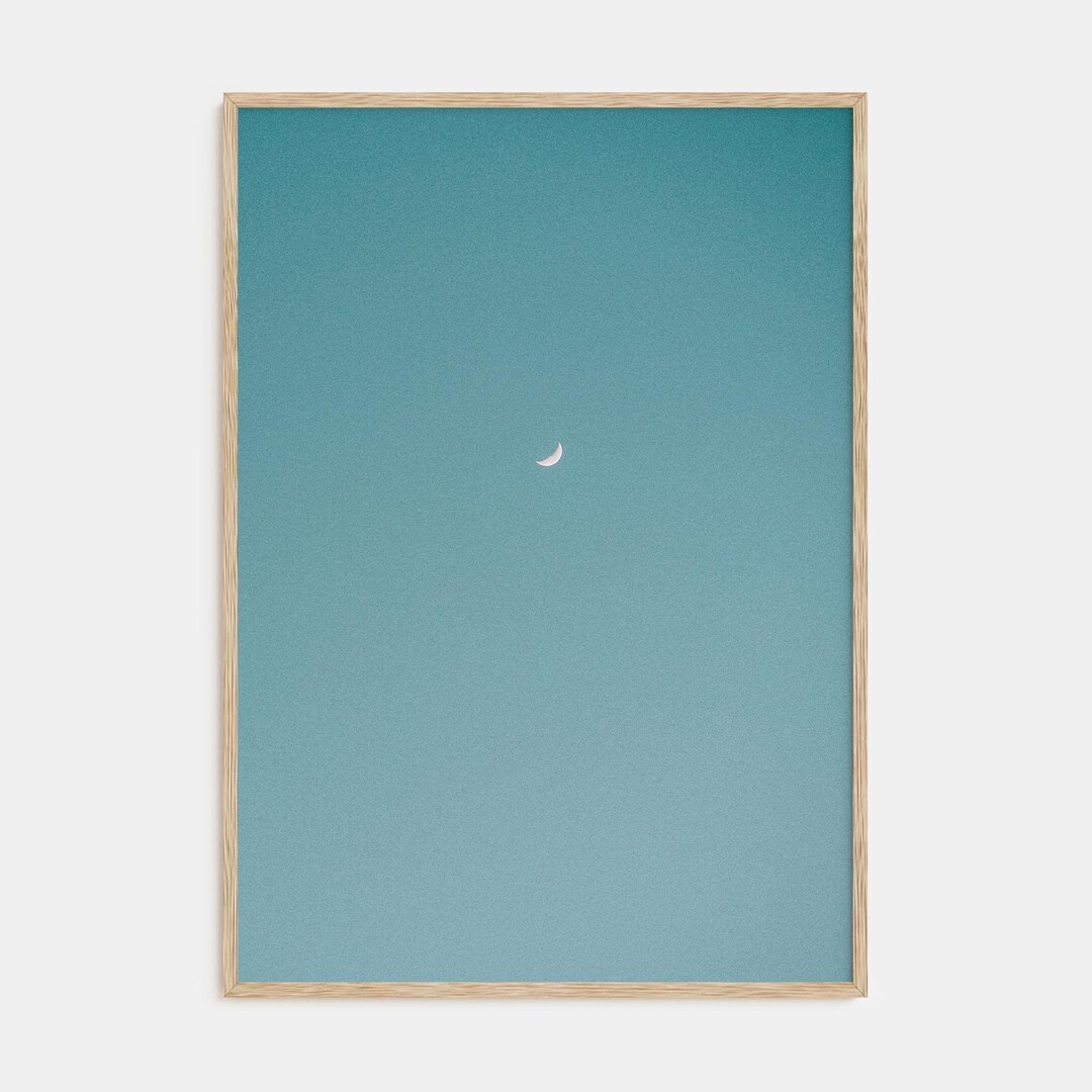 Crescent Moon Print | Fine Art Color Photography Poster | Celestial ...