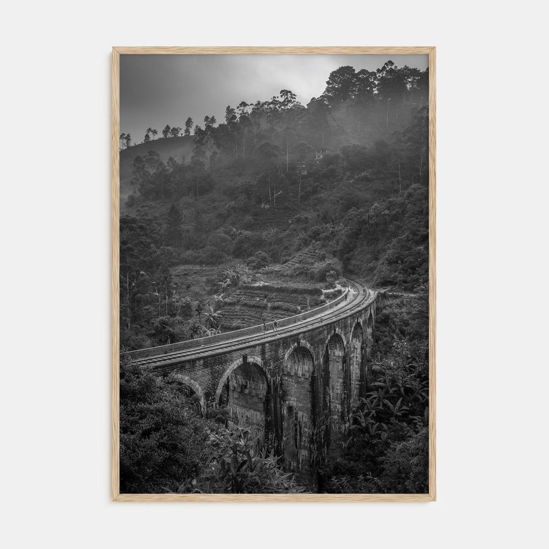 Fine Art Train Arch Bridge Print | Black & White Photography Poster ...