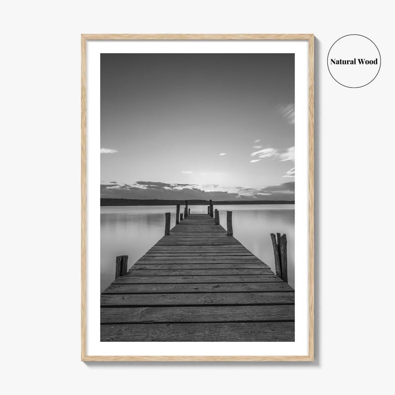 Fine Art Wooden Dock Print | Black & White Photography Poster | Rustic ...