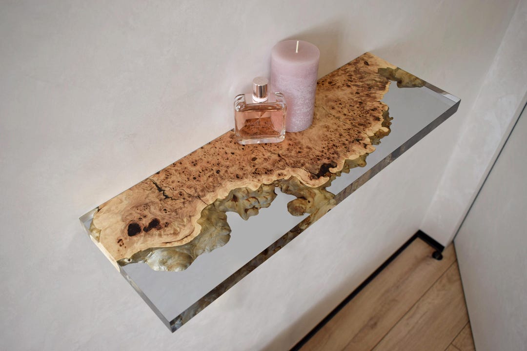 Floating Shelf From Wood and Epoxy Resin,kitchen Wood Floating Shelves ...