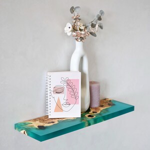 Floating Shelf From Wood and Epoxy Resin,kitchen Wood Floating Shelves ...