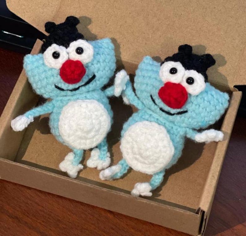 Oggy and the Cockroaches Crochet Keychain Handmade Fun Mini Plush - Etsy