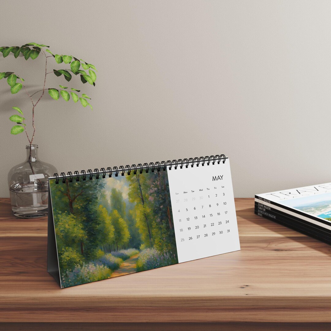 Desktop Calendar, Monet Style Calendar, Landscape Calendar, 2025 ...