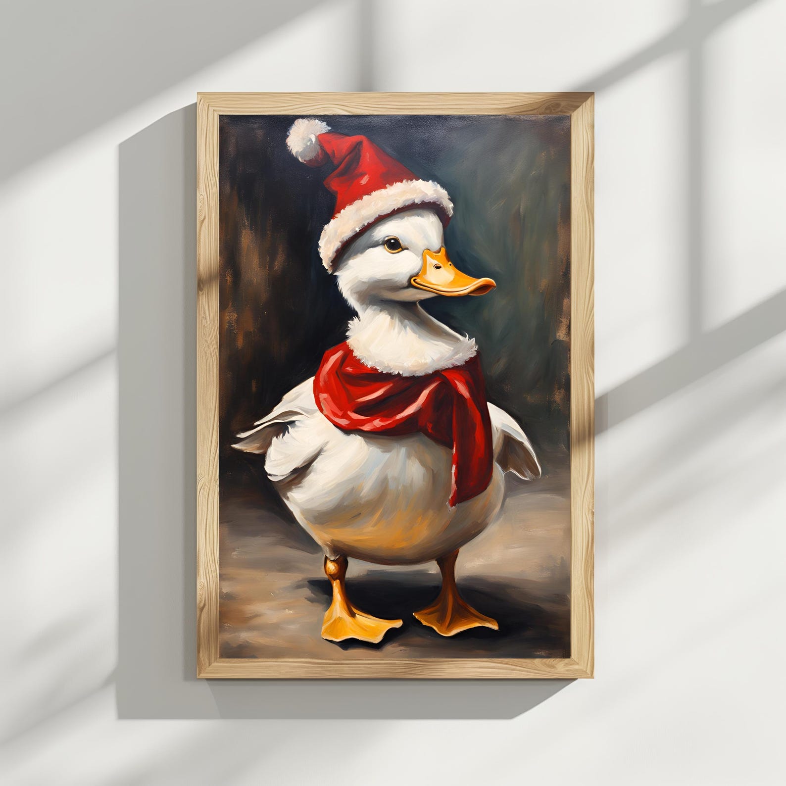 Santa Claus Duck Wall Art, Christmas Duck Print, Vintage Duck Poster ...