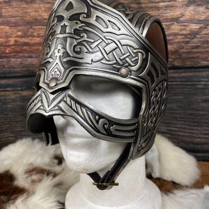 Viking Leather Helmet With Glasses- for Larp, Cosplay, Vikings, Renfair ...